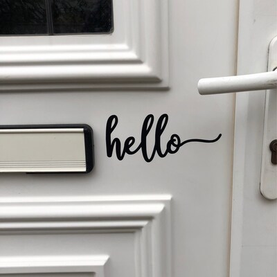 Hello Door Sticker Front Door Decor Front Door Sign Front Door Decal - Etsy