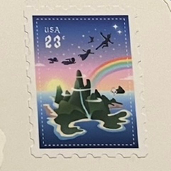 Peter Pan Postage Stamp Sticker/ Neverland Tinkerbell Vintage Retro ...