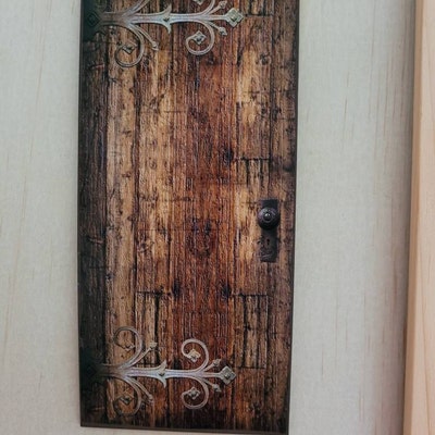 Miniature Faux Round Wood Door With Iron/door Printed on Photo - Etsy