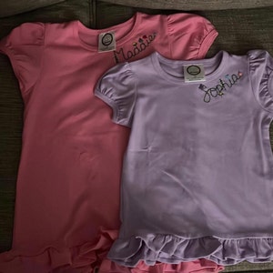 Shoulder Stitched Floral Hand Embroidered T-shirt, Toddler Personalized ...