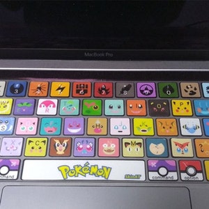 Pokemon keyboard Stickers Laptop keyboard Cover Vinyl MacBook | Etsy