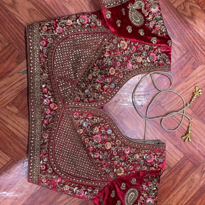 Sabyasachi Designer Velvet Lehenga Choli With Designer Diamond - Etsy