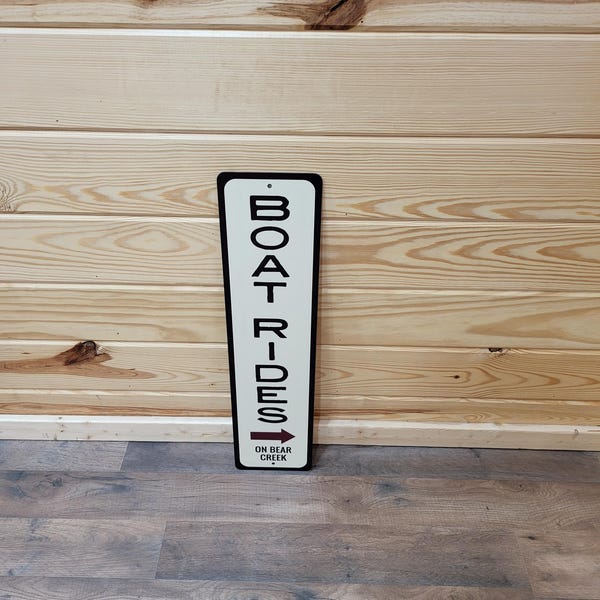 Boat Rides Sign, Personalized Vertical Lake Name Sign, Custom Arrow ...