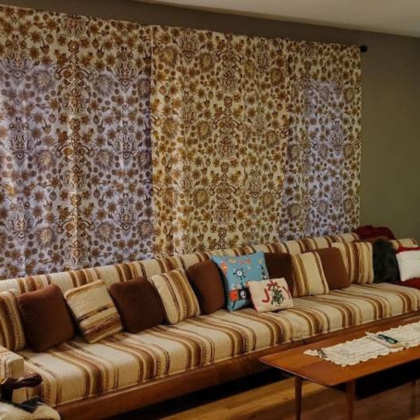 Scandinavian Vintage Curtains. Retro Net Curtains in Amazing Woven ...