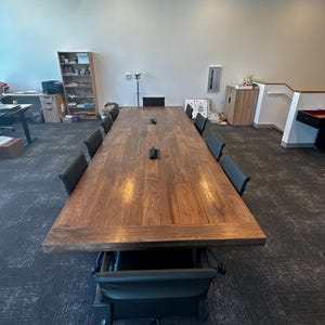 Large Modern Industrial Walnut Patterned Conference Table, Custom ...