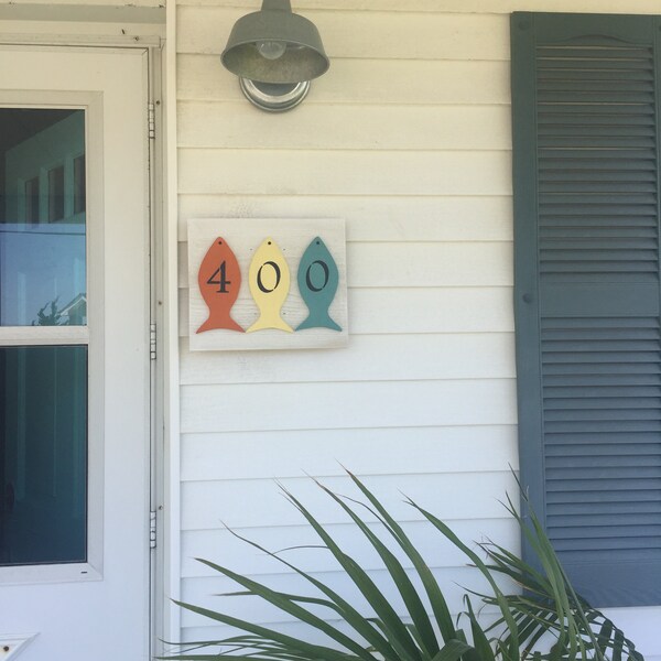 Custom Fish House Number Sign: Lake House Address Plaque - Etsy