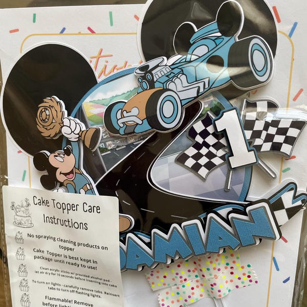 Road Racer Cake Topper | Roadster | Mickey Racer - Etsy