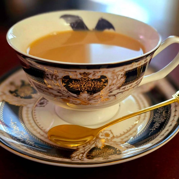 Four 22k Gold Spooky Halloween Potion/spells/witches Brew/poison Teacup ...