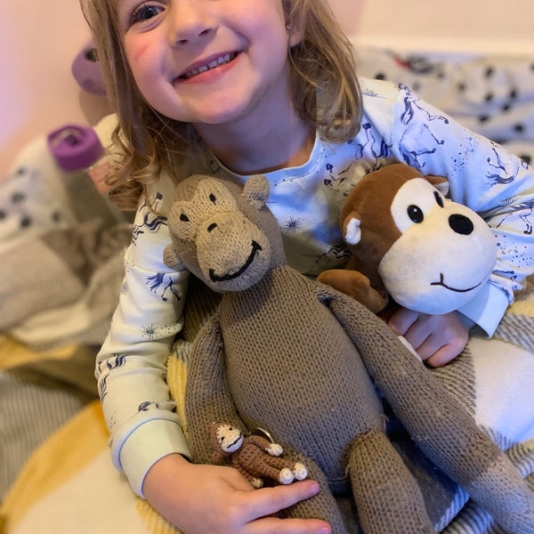 Pink Monkey Crochet, Cute Crochet Monkey, Gift Ideas, Gift for Him ...