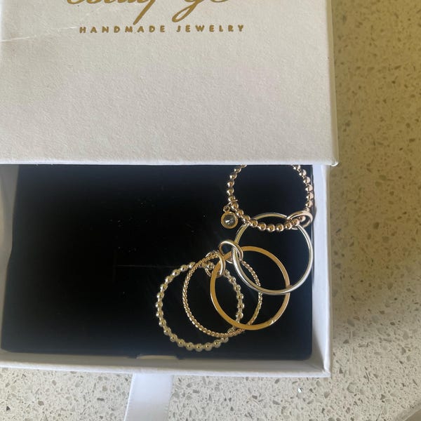 14KGF Two Tone Eternity Connected Ring, 1/20 14K Quality Mark (R11) - Etsy