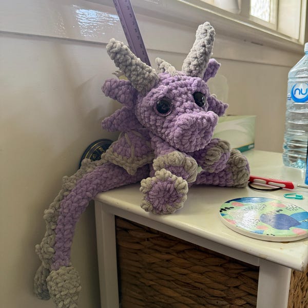 Neptune the Dragon Snuggler | PDF Crochet Amigurumi Pattern | Low Sew ...