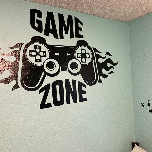 Gamer Wall Decal Video Games Wall Sticker Controller Wall Decal Gaming ...