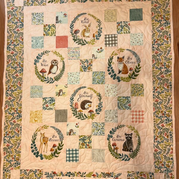 QUILT PATTERN, Effie's Woods Panel, Easy and Fast Baby Quilt Pattern ...