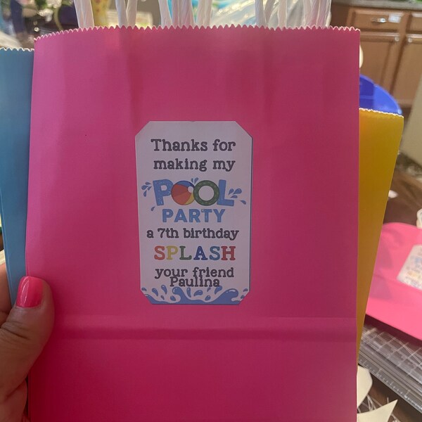 Editable Pool Party Tag, Pool Party Favor Tags, Pool Birthday Party ...