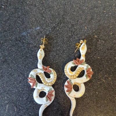 Clay Snake Earrings / Clay Snakes / Serpent Clay Earrings / Snake Clay ...