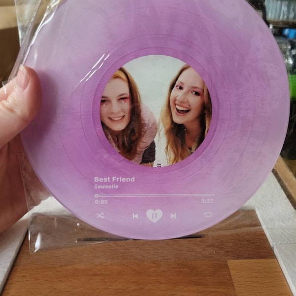 Personalized Vinyl Record With Photo: Acrylic Song Plaque, Anniversary ...