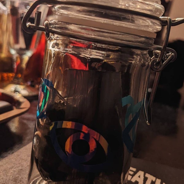 Amethyst Crystal Stash Jar / Air-tight Herb Container/ Mini Glass Jar ...