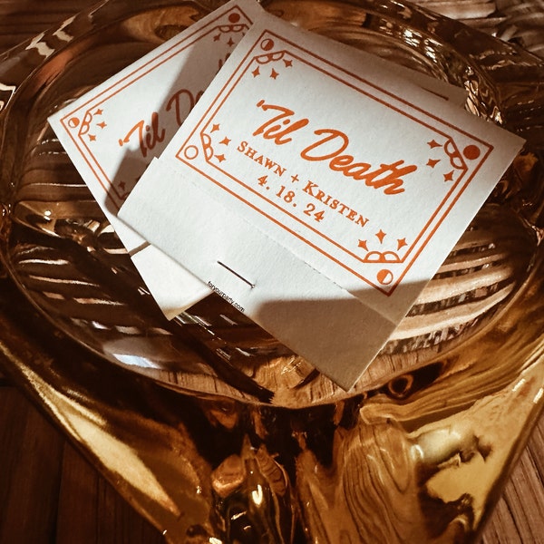 Custom Matchbooks - 'til Death Matchbook- Wedding Favor, Wedding ...