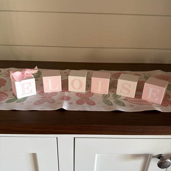 Custom Baby Name Blocks Baby Gift Baby Shower Newborn Nursery ...