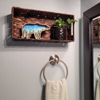 Layered Wolf Art, 3D Wall Art, Mountains and Trees, Outdoor Lover Gift ...