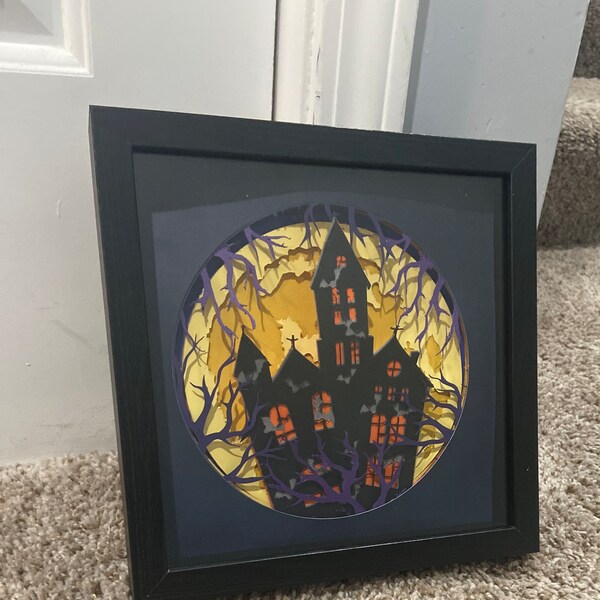 3D Sunset Shadow Box SVG, Sunset at the Ocean Layered Paper Art, Beach ...