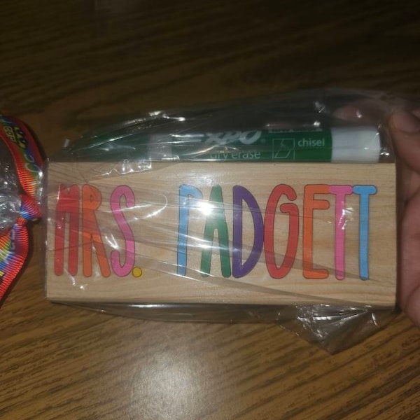 Personalized Teacher Whiteboard/chalkboard Eraser Gift Set, Hand ...