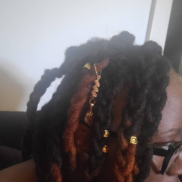 Citrine Gemstone Loc Jewelry, Loc Ring, Dreadlock Ring, Braid Jewelry ...