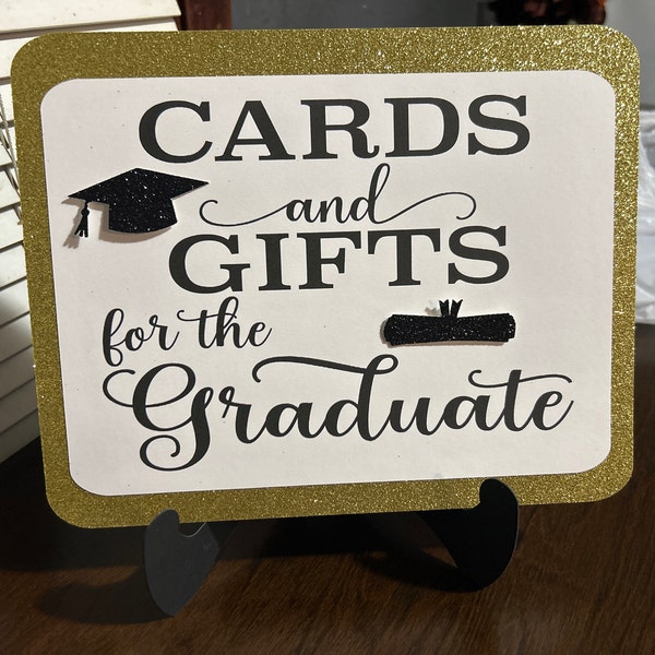 Graduation Table Candy Buffet Sign - Candy Table Sign - Cards and Gifts ...