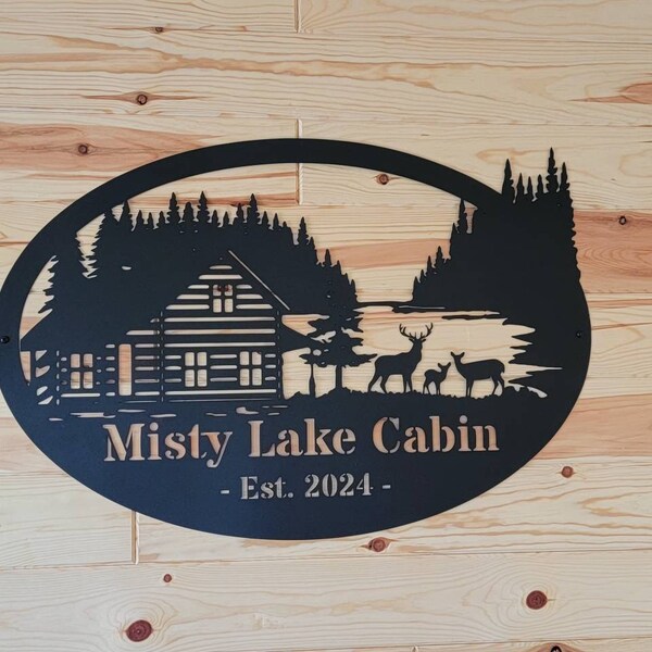Personalized Cabin Metal Sign, Cabin Sign, Lodge Decor, Cabin Decor ...