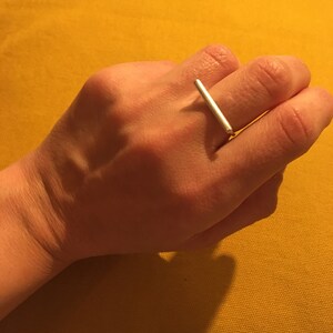 Parallel Bar Ring Parallel Ring Long Silver Bar Ring - Etsy