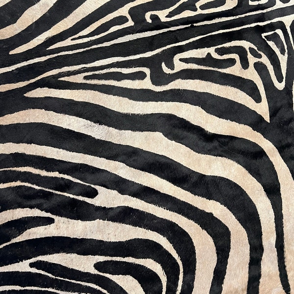 New ZEBRA Printed Cowhide Rug Genuine Natural Hair on !! - LARGE ...