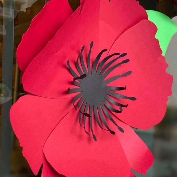 Poppy Paper Flower SVG and PDF Templates, DIY Small Paper Flower ...