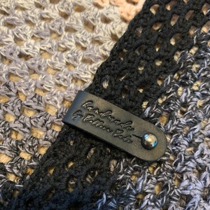 Custom leather labels with logo personalized folded tags with | Etsy