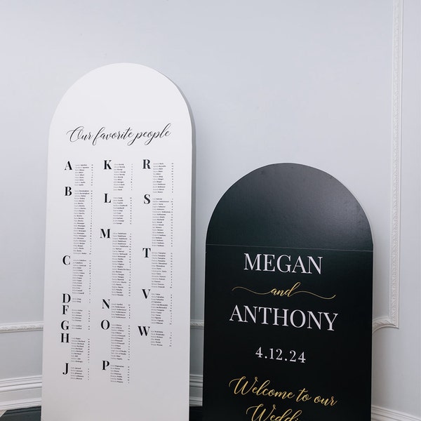 Arch Seating Chart Large Wedding Seating Chart Arched Panel With Easel ...