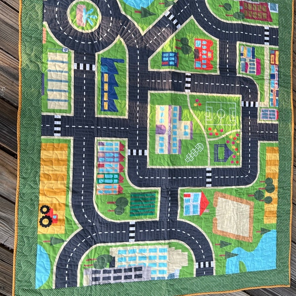 Playroom Fabric - Town Country Play Map Mat by Seesawboomerang - City ...