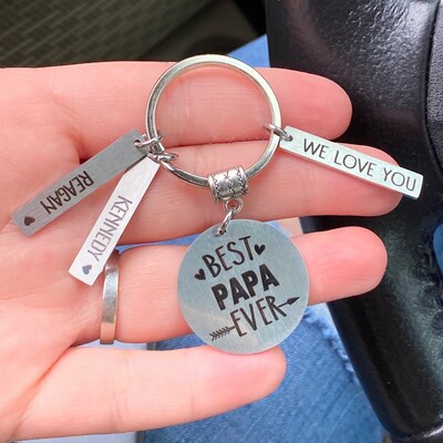 Papa Gift Keychain Key Chain BEST PAPA EVER 1 Papa - Etsy