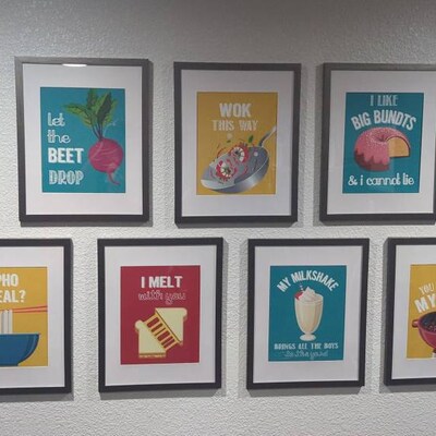 Funny Kitchen Art Print Set set of 9 Art Prints featured on Blackboard ...