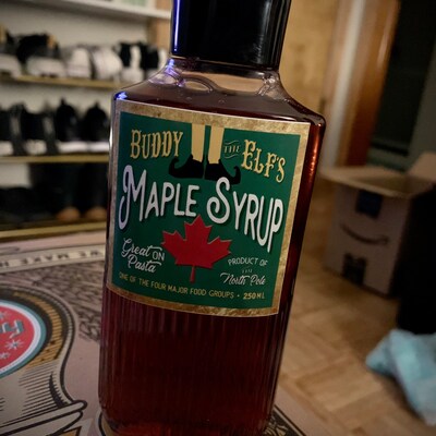 BUDDY the Elf Maple Syrup STICKER Label Only Easy-to-peel Sticker ...
