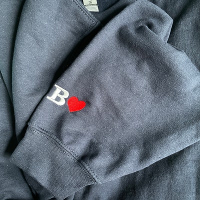 Custom Embroidered Initial Heart Sweatshirt Personalized Couples Gifts ...