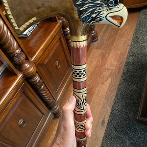 Wooden Hiking Staff Wizard Staff Handmade Mage Staff Carved - Etsy