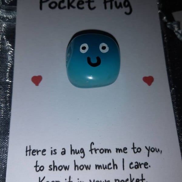 Crystal Pocket Hug, Letterbox Gift, Poem Card, Pick Me up Gift, I Miss ...