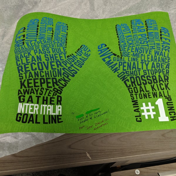 Soccer Goalie Gloves Word Art Print, Customized in Any Colors, With ...