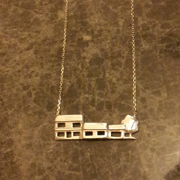 Silver House Necklace, Jewelry for Family, Architectural Jewelry, Gift ...