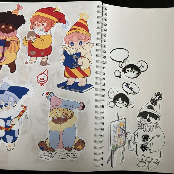 Clown O Vision Basic Set - 6pcs / 1pc Cute and Colourful Clown Stickers ...