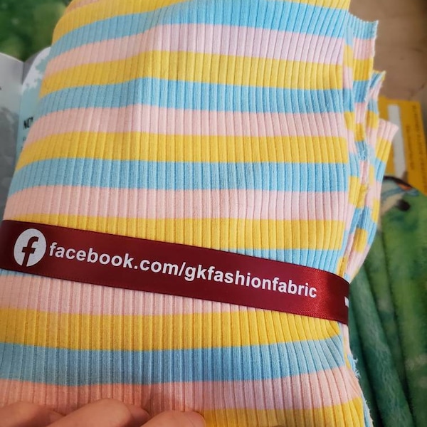 Knitted Ribbing Cotton Jersey Fabric, Striped Rib Knit Fabric Ribbing ...