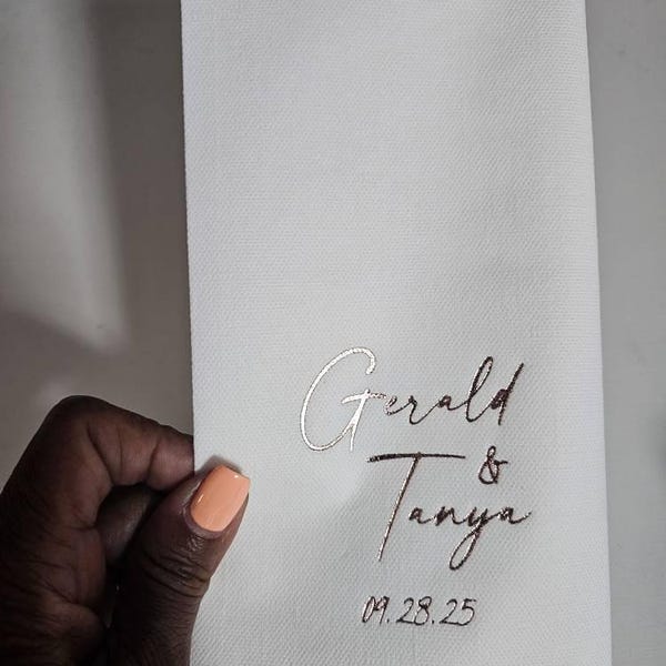 Personalized Napkins, Soft Linen Like Napkins Disposable, Gold Foil, Personalized Napkins ...