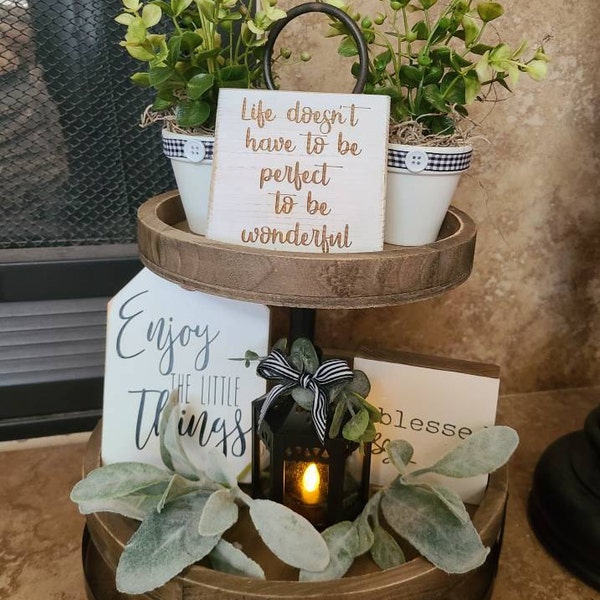 Tiered Tray Decor, Tiered Tray Sign, Mini Signs, Small Signs, Farmhouse ...