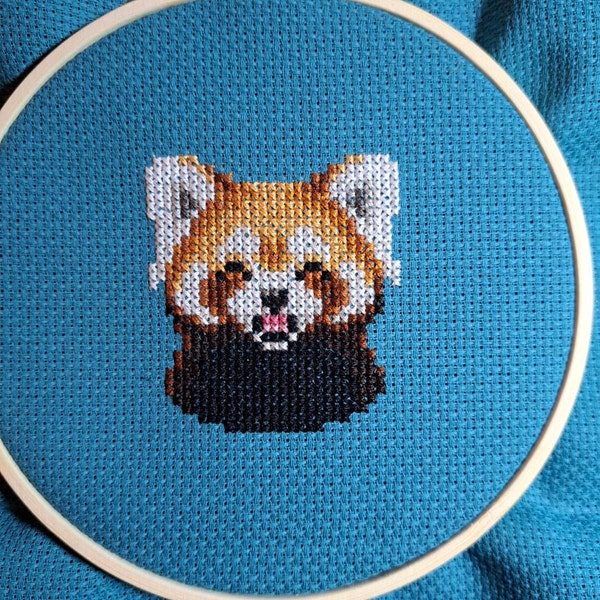 Red Panda Bundle Cross Stitch Pattern PDF - Red Panda + Smiling Red ...