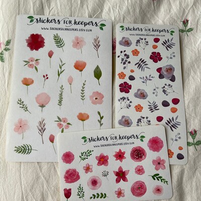 Floral Stickers Bullet Journal Stickers Flower Stickers - Etsy
