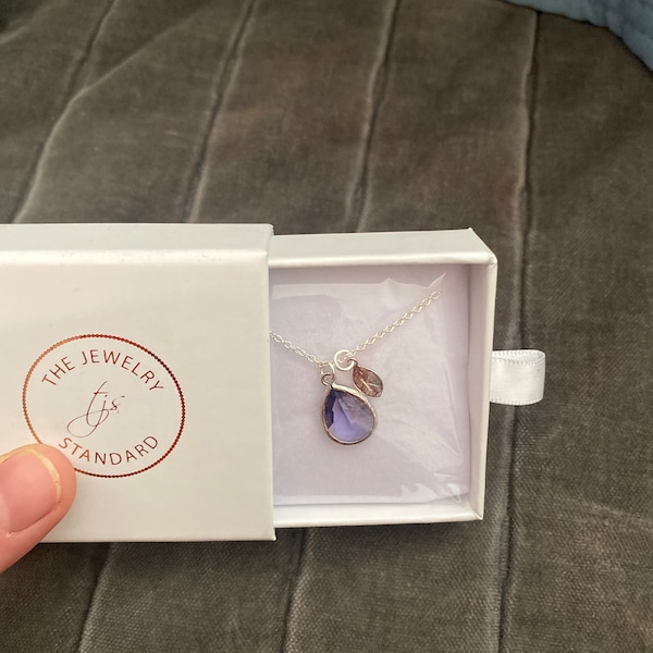 Amethyst Necklace, Birthstone Necklace, Personalized Initial Charm ...